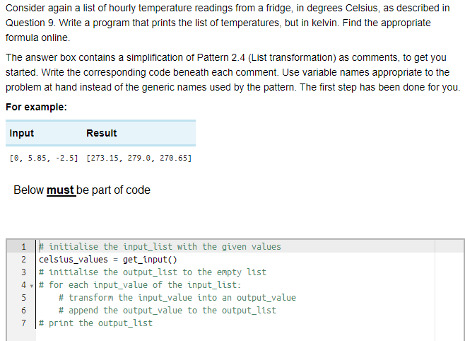 Solved Consider again a list of hourly temperature readings | Chegg.com