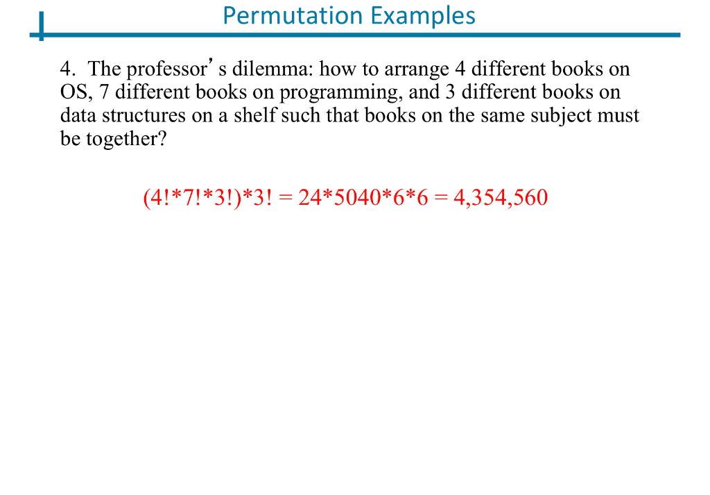 Solved Permutation Examples 4. The professor' s dilemma: how | Chegg.com
