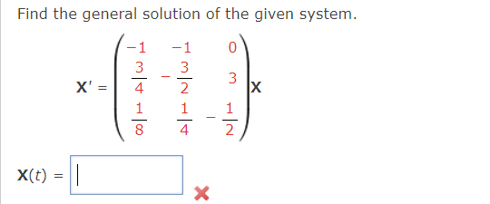 Solved Find the general solution of the given system. | Chegg.com