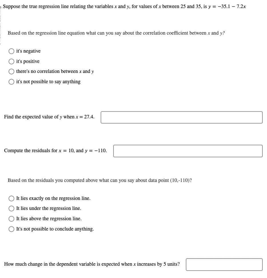 Solved Suppose the true regression line relating the | Chegg.com
