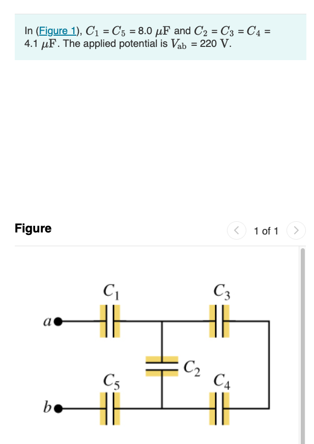 Solved In (Figure 1), C1 = C5 = 8.0 μF and C2 = C3 = C4 = | Chegg.com