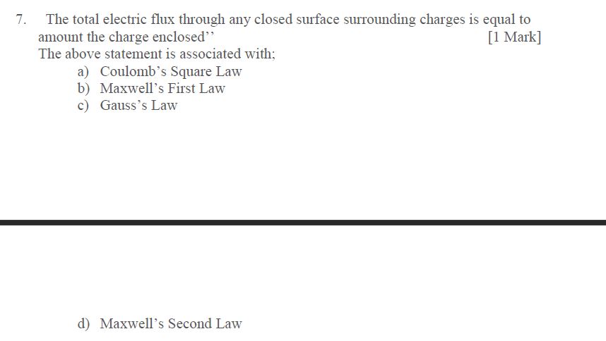 Solved The total electric flux through any closed surface | Chegg.com