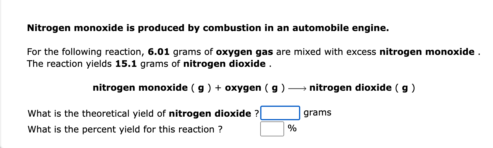 Solved Nitrogen monoxide is produced by combustion in an | Chegg.com