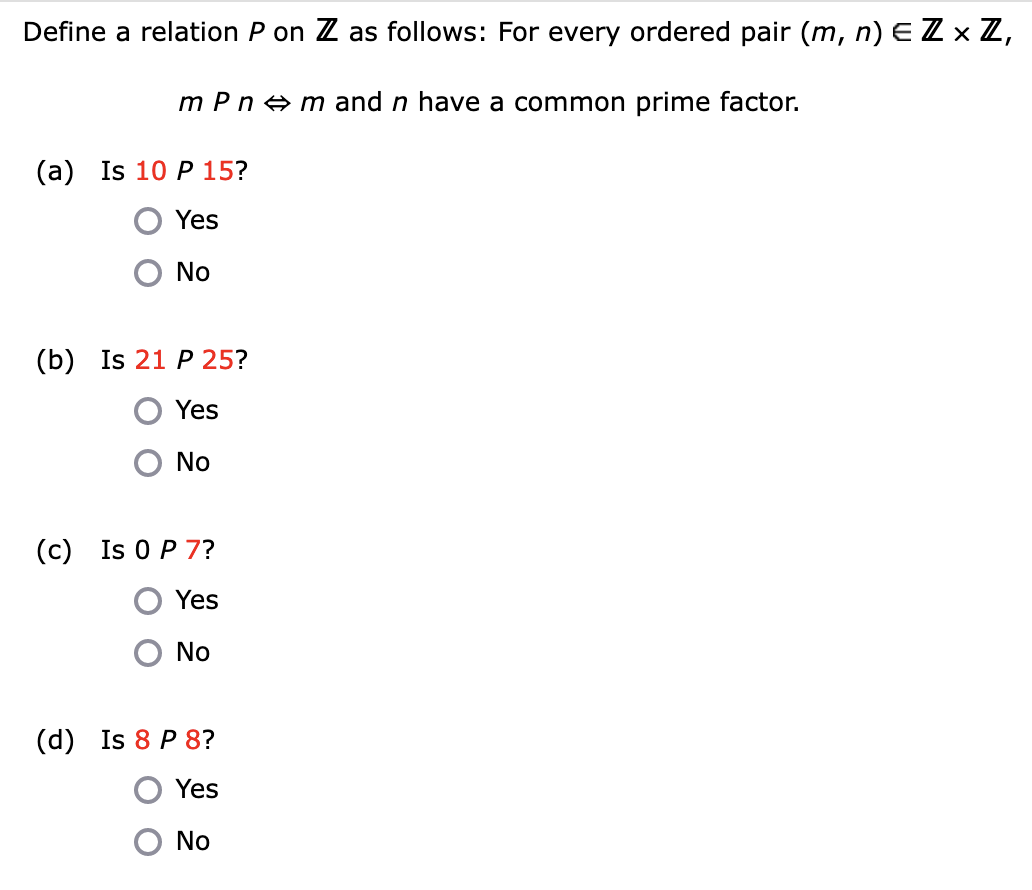 Solved Define a relation P on Z as follows: For every | Chegg.com