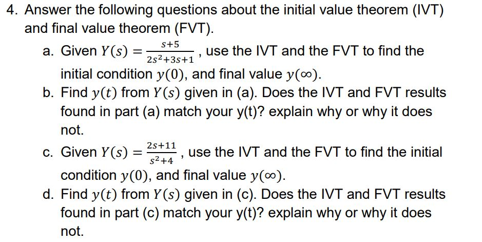 Solved 4. Answer the following questions about the initial | Chegg.com