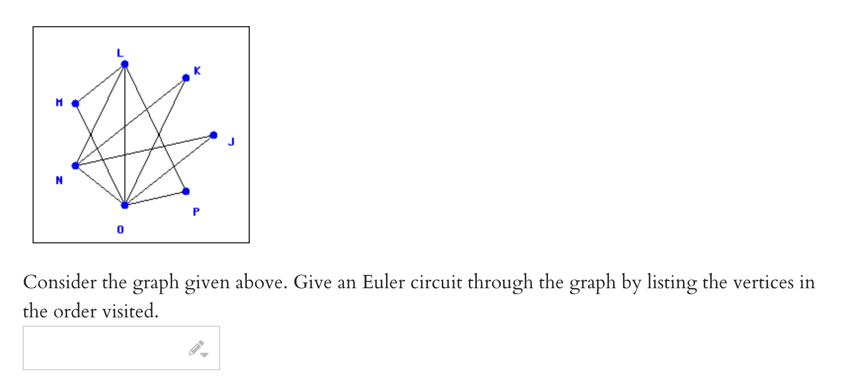 Solved Consider the graph given above. Give an Euler circuit | Chegg.com