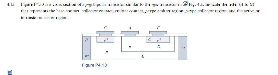Solved 4.13. Figure P4.13 is a cross section of a pnp | Chegg.com