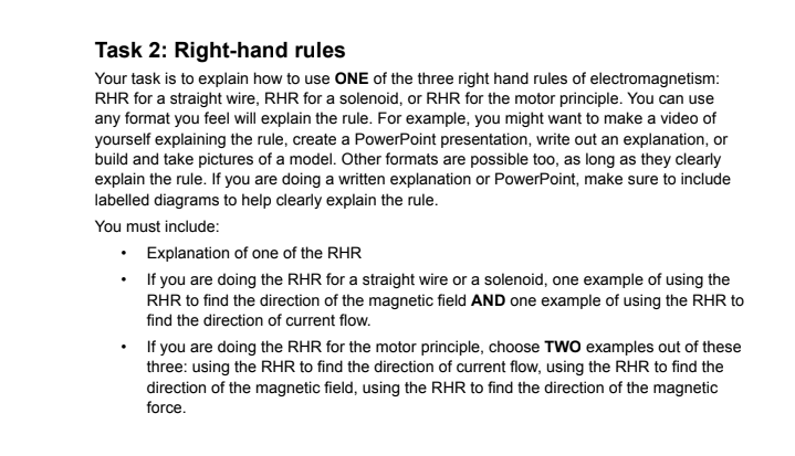 Solved Task 2: Right-hand rules Your task is to explain how | Chegg.com
