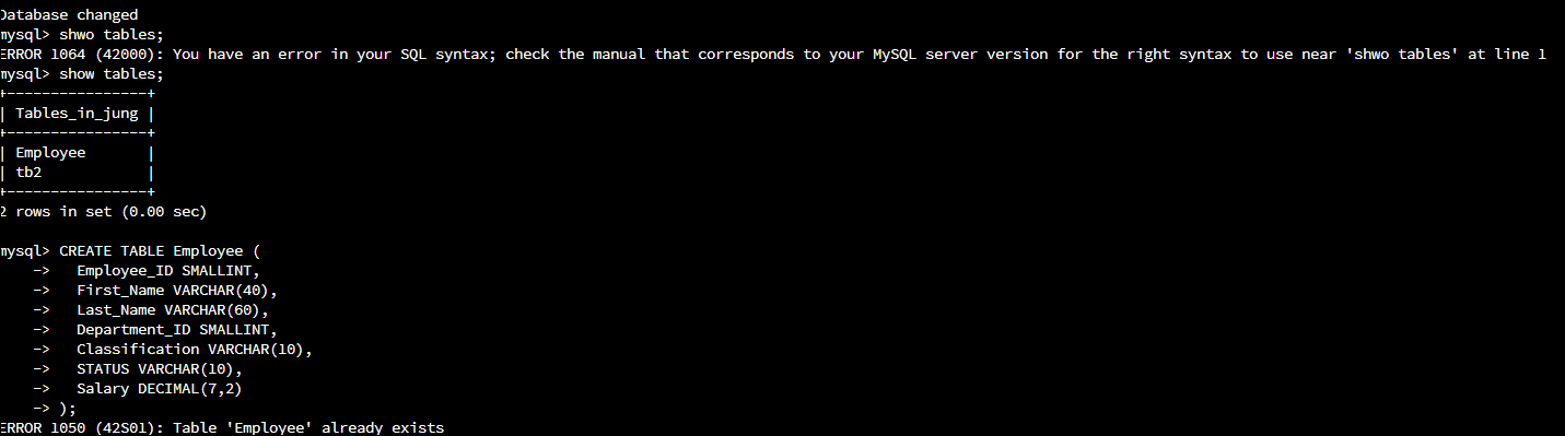 Solved Mysql Coding How to remove "Employee" in | Chegg.com