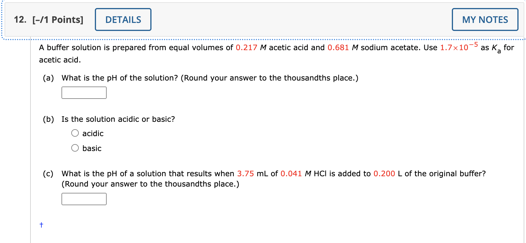 Solved A buffer solution is prepared from equal volumes of | Chegg.com