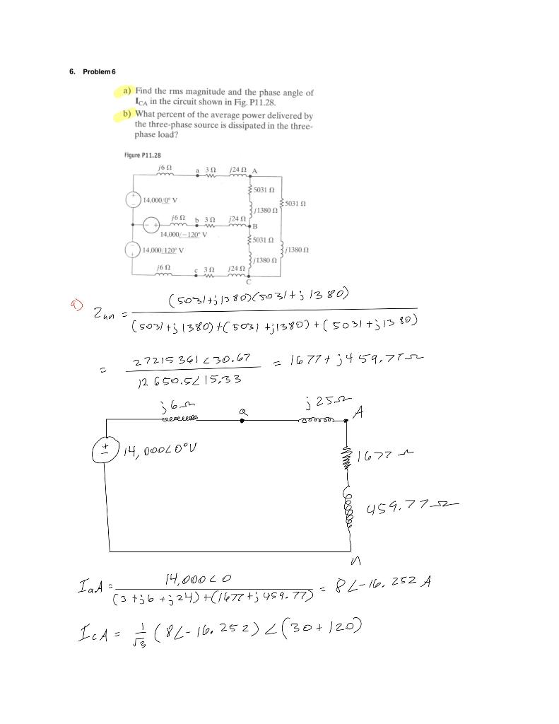 Solved 6. Problem 6 a) Find the rms magnitude and the phase | Chegg.com
