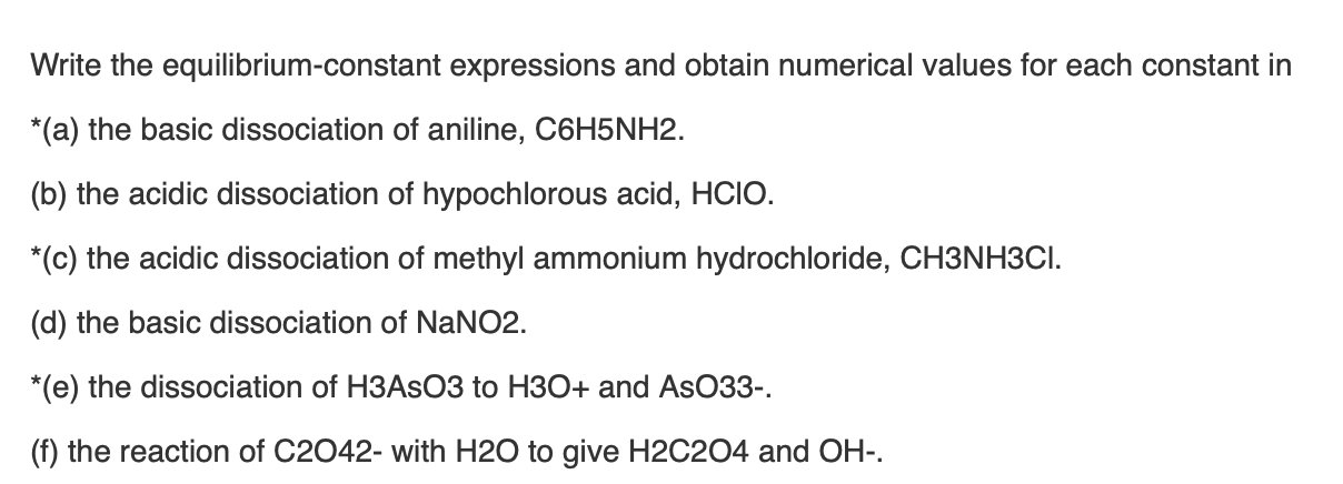 Solved Write the equilibrium-constant expressions and obtain | Chegg.com