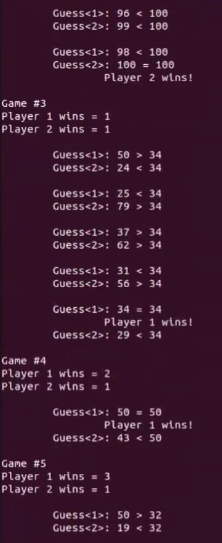 Solved I need help fixing this simulating guessing game with | Chegg.com