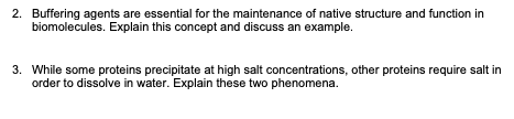 Solved 2. Buffering agents are essential for the maintenance | Chegg.com