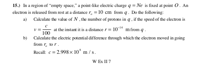 Solved 15.) In a region of "empty space," a point-like | Chegg.com