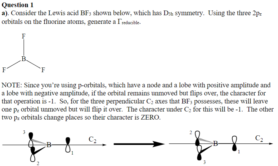 Question 1 a). Consider the Lewis acid BF3 shown | Chegg.com