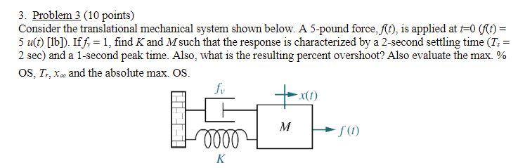 Solved 3. Problem 3 (10 points) Consider the translational | Chegg.com