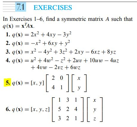 Solved 7.1 EXERCISES In Exercises 1-6, find a symmetric | Chegg.com