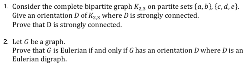Solved 1. Consider the complete bipartite graph K2,3 on | Chegg.com