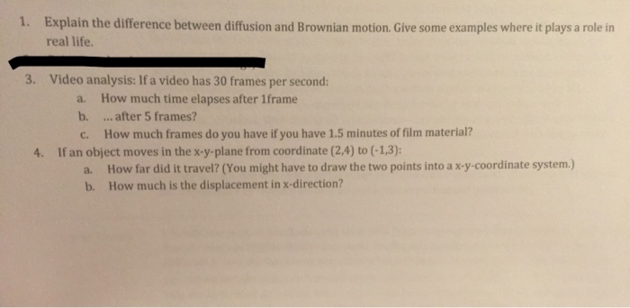 Solved Explain the difference between diffusion and Brownian | Chegg.com
