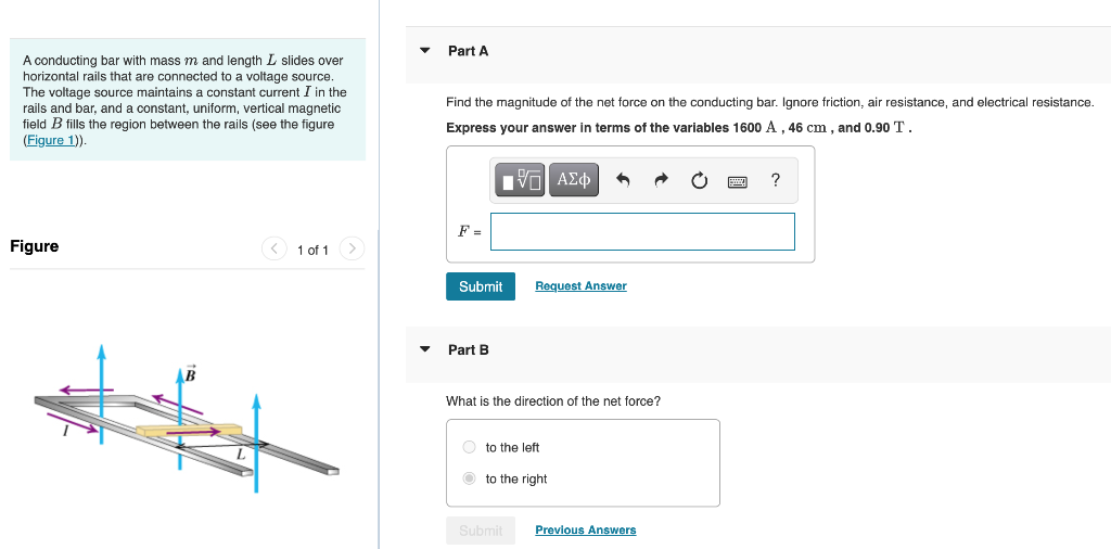 Solved A conducting bar with mass m and length L slides over | Chegg.com