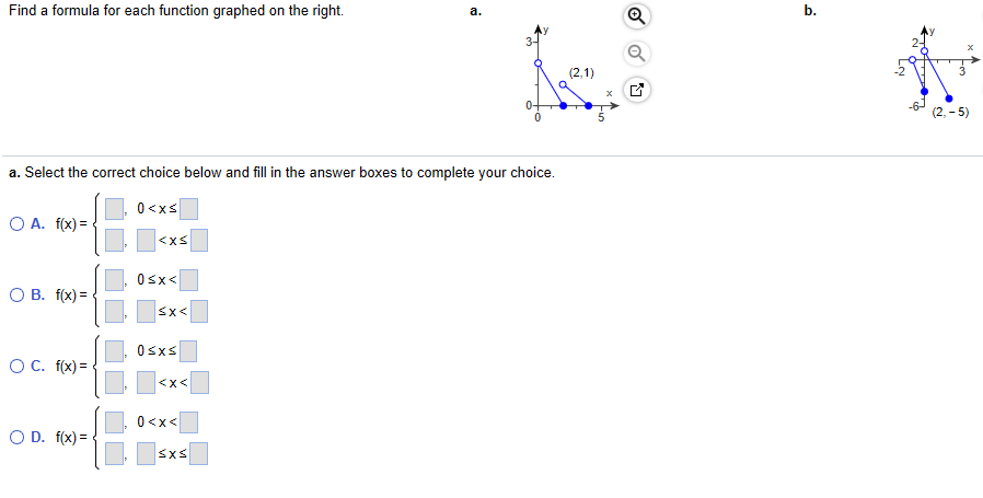 Solved b. Find a formula for each function graphed on the | Chegg.com