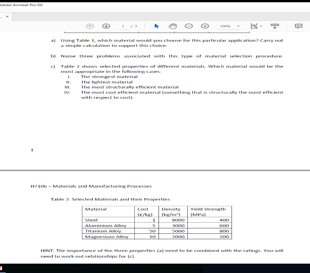 Solved Materials Questions Although you have not seen this | Chegg.com