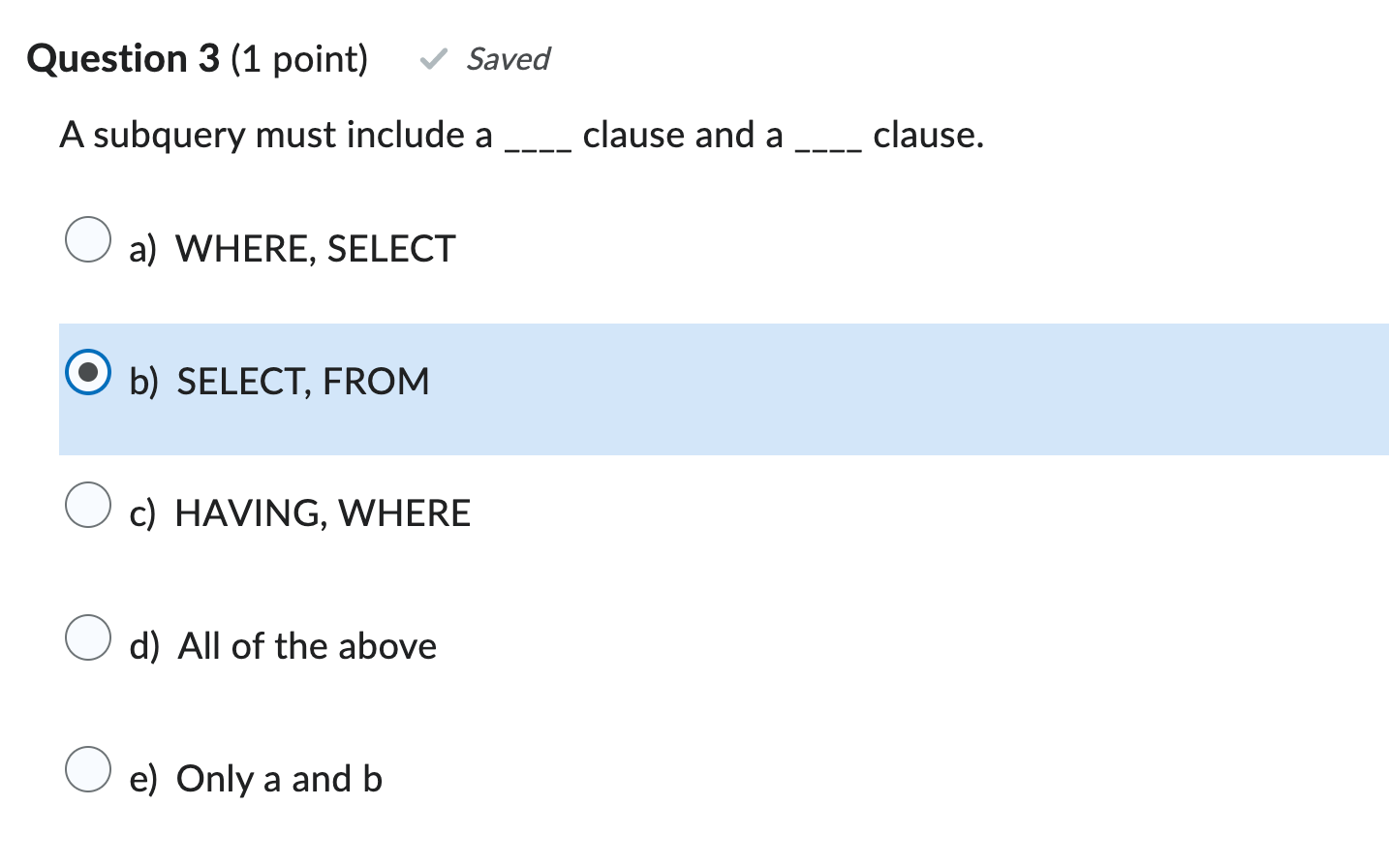 Solved A single-row subquery cannot be used in the WHERE | Chegg.com