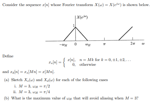 Consider the sequence o[n] whose Fourier transform | Chegg.com