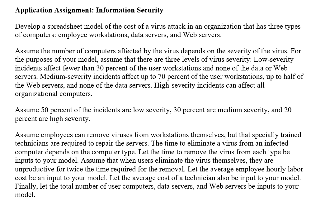 Solved Application Assignment: Information Security Develop | Chegg.com