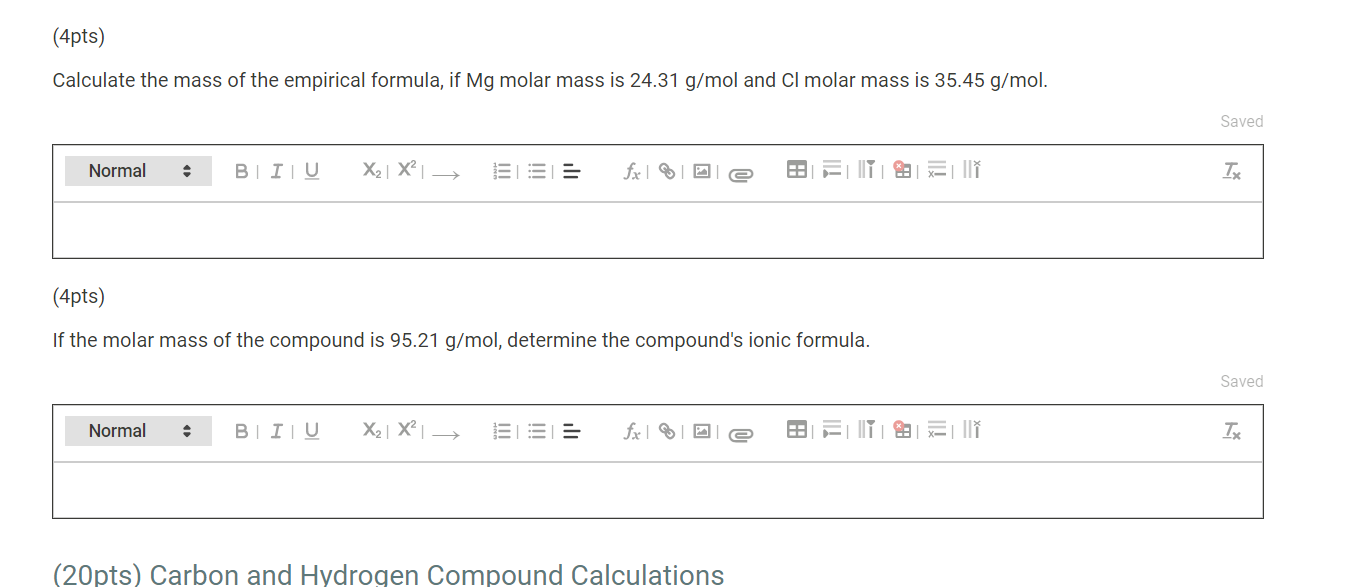 Solved Data And Report Submission - Empirical Formulas | Chegg.com