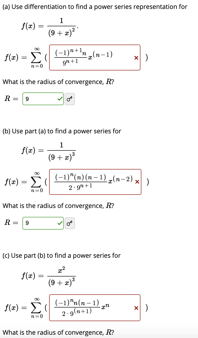 Solved (a) Use differentiation to find a power series | Chegg.com