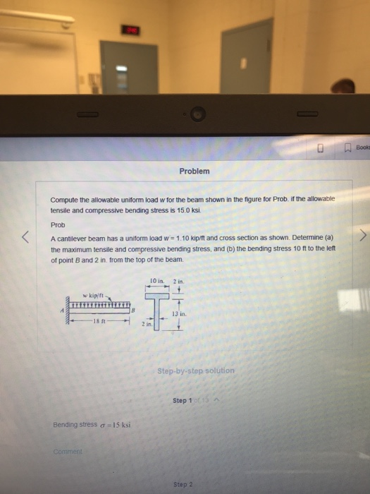 Solved Problem Compute the allowable uniform load w for the | Chegg.com
