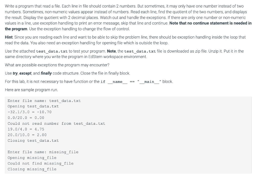 Solved Contents of the test_data.txt are: -45.1 23 10 | Chegg.com