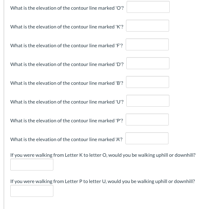 Solved TOPOGRAPHIC MAP X BM 982 /BC P O T T I J CONTOUR | Chegg.com