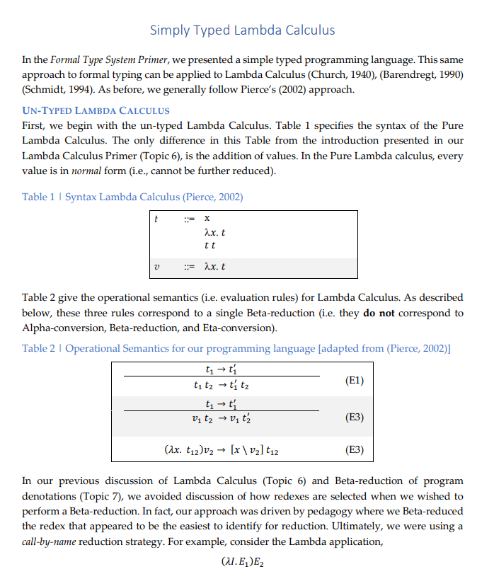 Following the formal type system introduced in the | Chegg.com