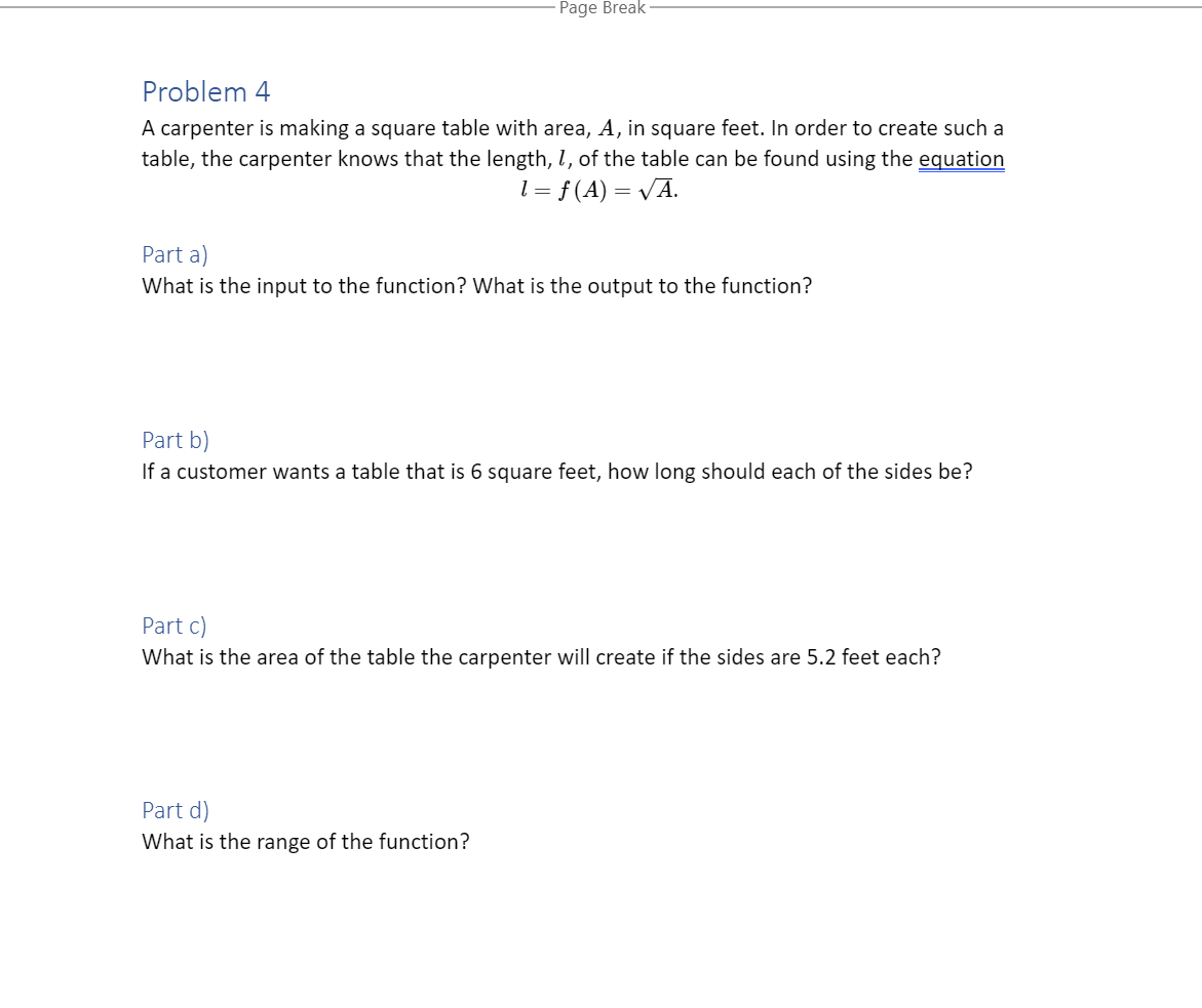 Solved Page Break Problem 4 A carpenter is making a square | Chegg.com