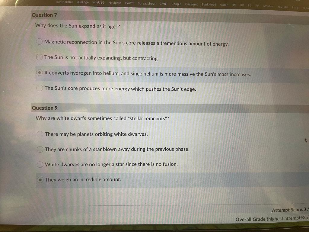Solved panthermal College oneUSG Navigate PAWS Soroadsheet | Chegg.com