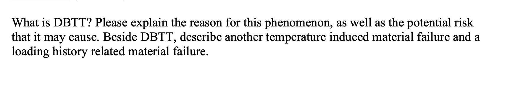 Solved What is DBTT? Please explain the reason for this | Chegg.com