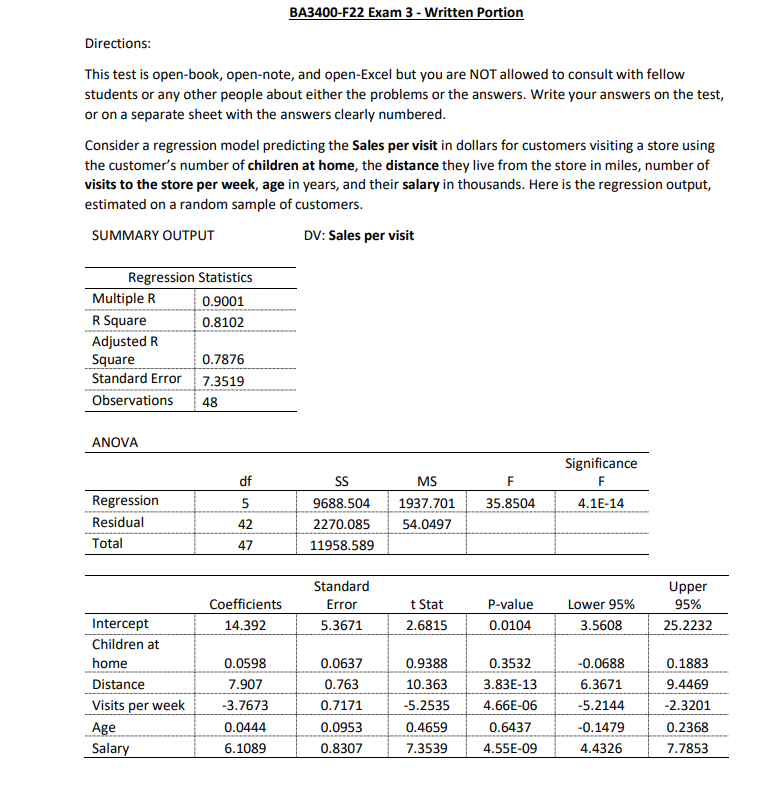 Solved Directions: This test is open-book, open-note, and | Chegg.com