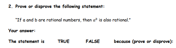 Solved 2. Prove or disprove the following statement: "If a | Chegg.com