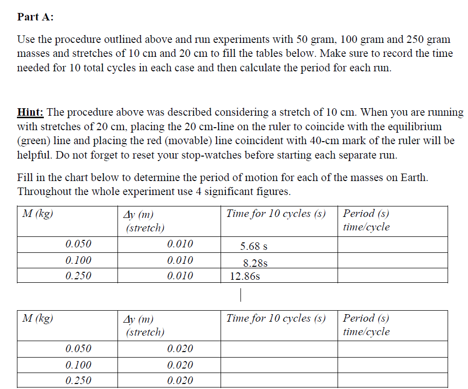 Solved Part A Use The Procedure Outlined Above And Run 