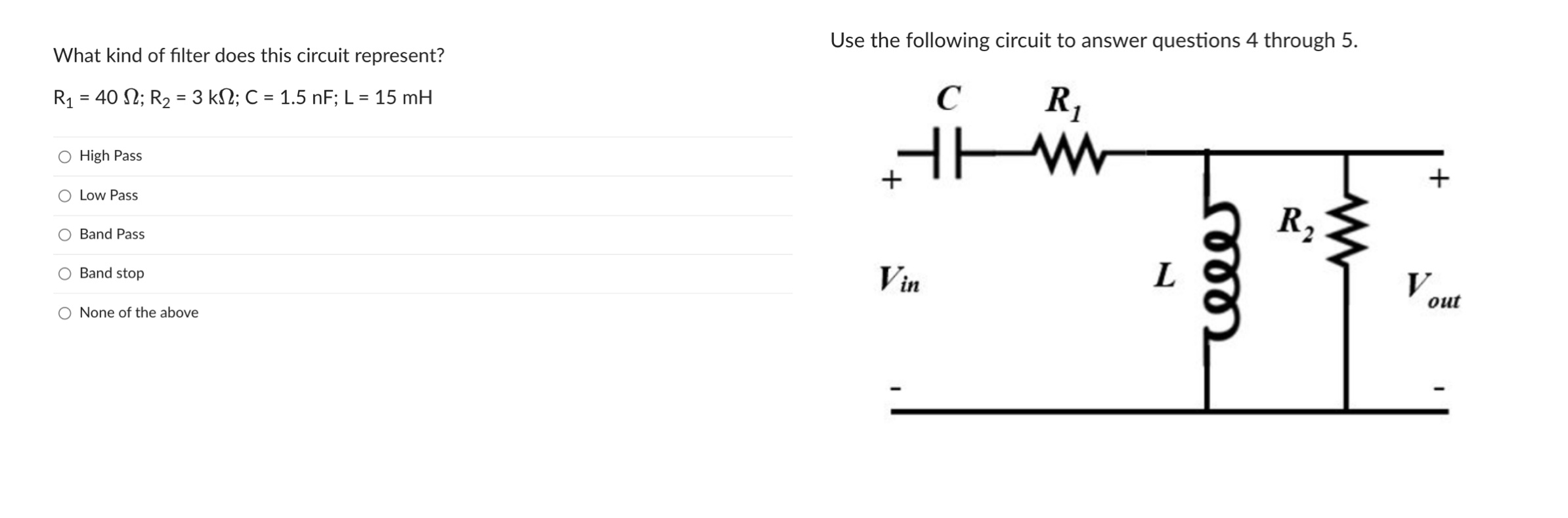 Solved What kind of filter does this circuit represent? Use | Chegg.com