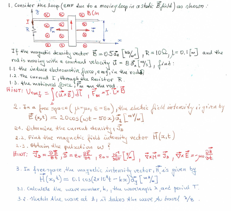 Solved 1. Consider the loop (Emf due to a moving loop in a | Chegg.com