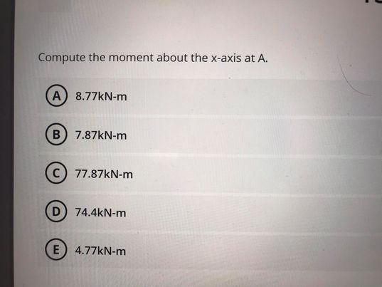 Solved Compute the moment about the x-axis at A. (A) | Chegg.com