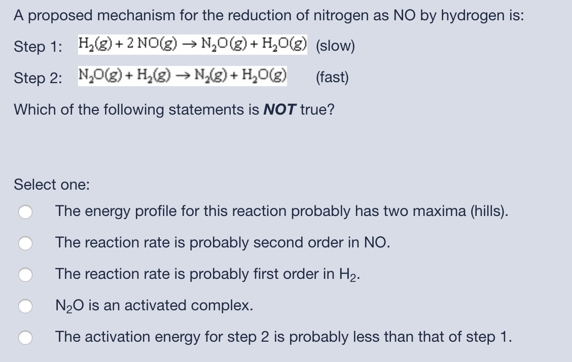 Solved A proposed mechanism for the reduction of nitrogen as | Chegg.com