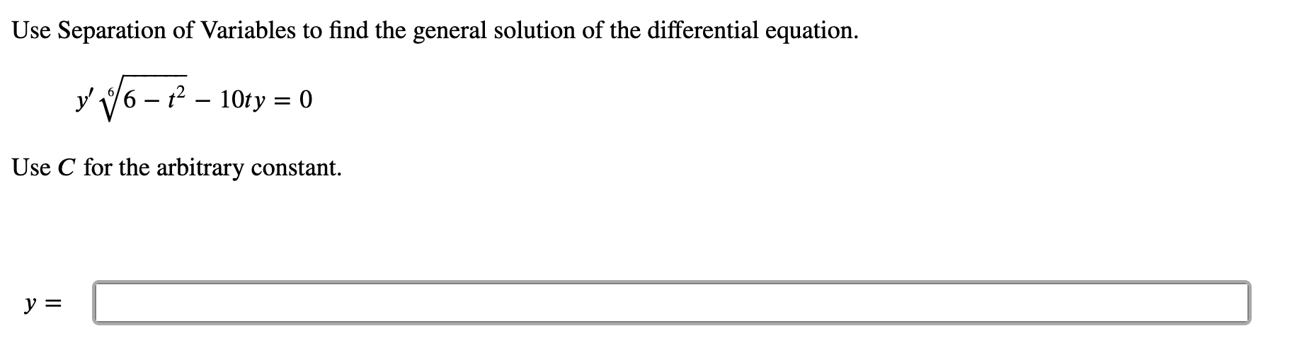 Solved Use Separation of Variables to find the general | Chegg.com