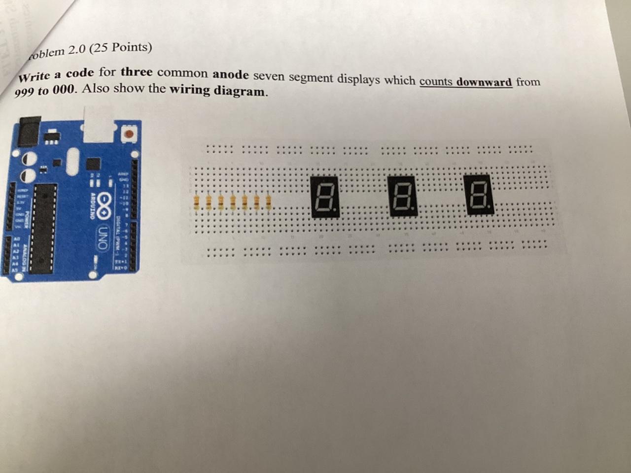 Solved Write a code for three common anode seven segment | Chegg.com