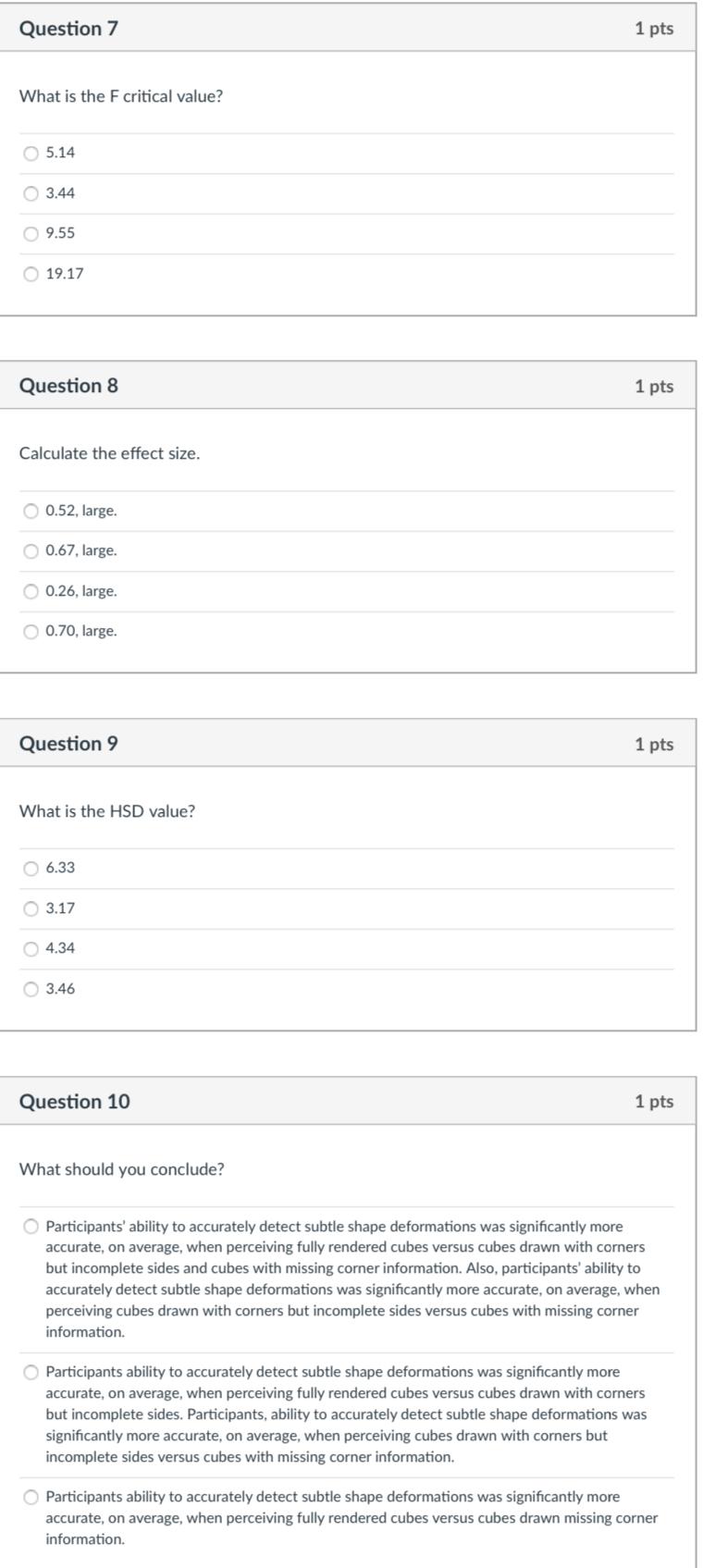 Solved Question 6 1 pts One-Way Within-Groups ANOVA | Chegg.com