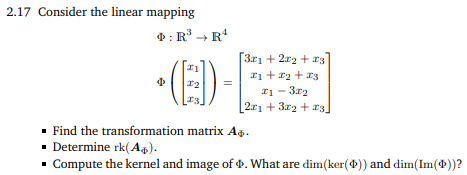 Solved 2.17 Consider the linear mapping | Chegg.com